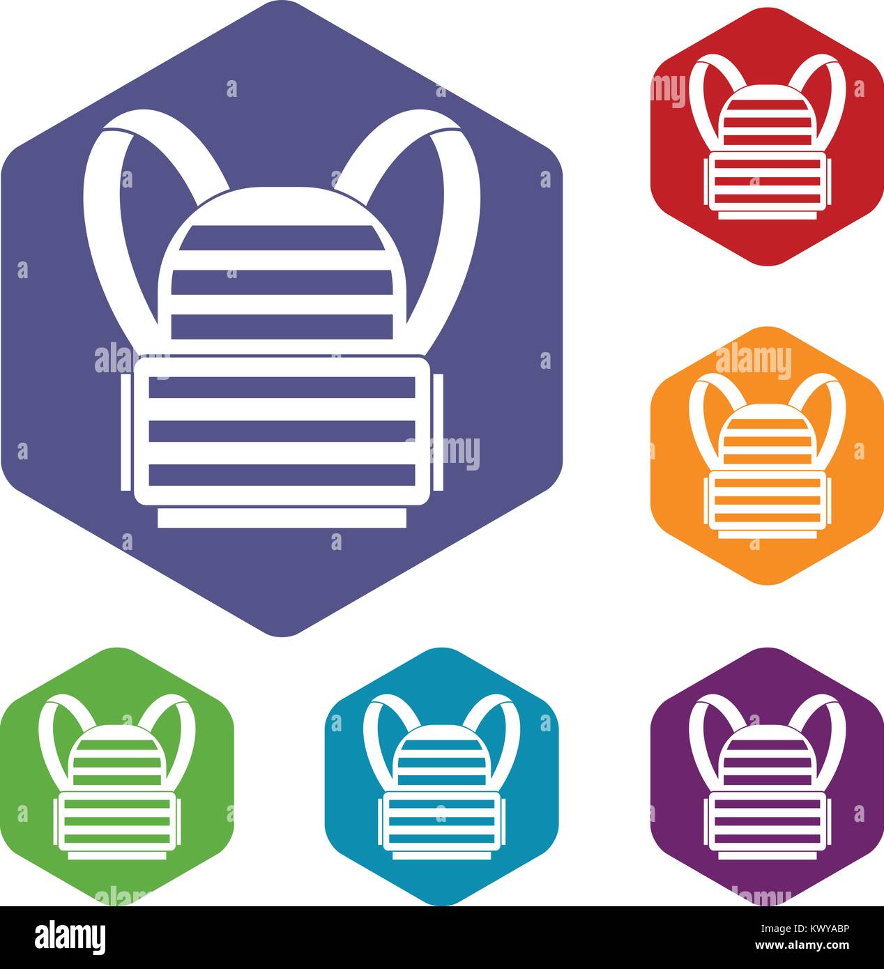 Military backpack icons set Stock Vector Image & Art - Alamy