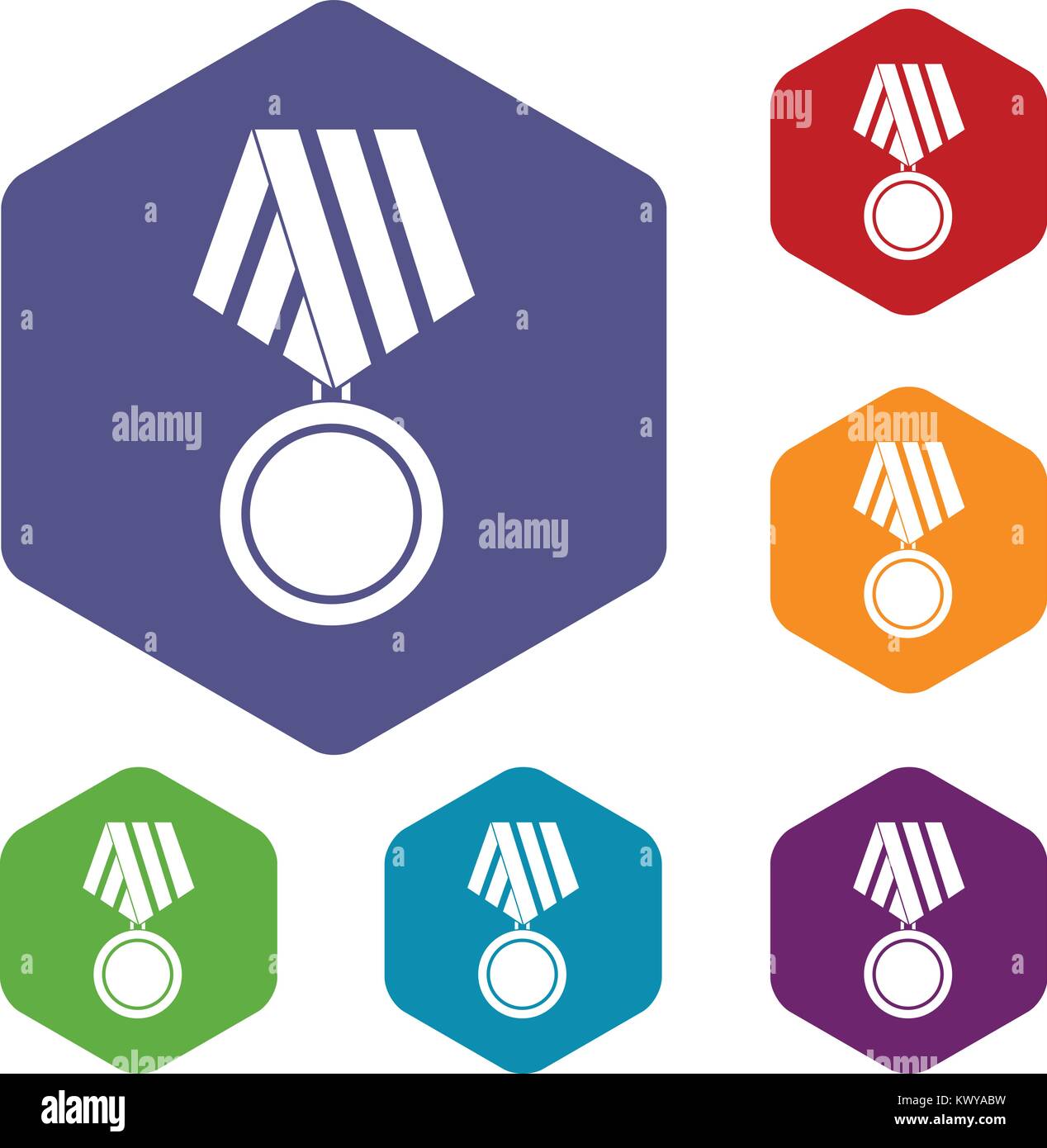 Military medal icons set Stock Vector Image & Art - Alamy