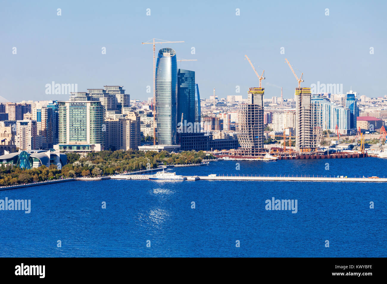 Baku aerial panoramic view from the Martyrs Lane viewpoint, which ...
