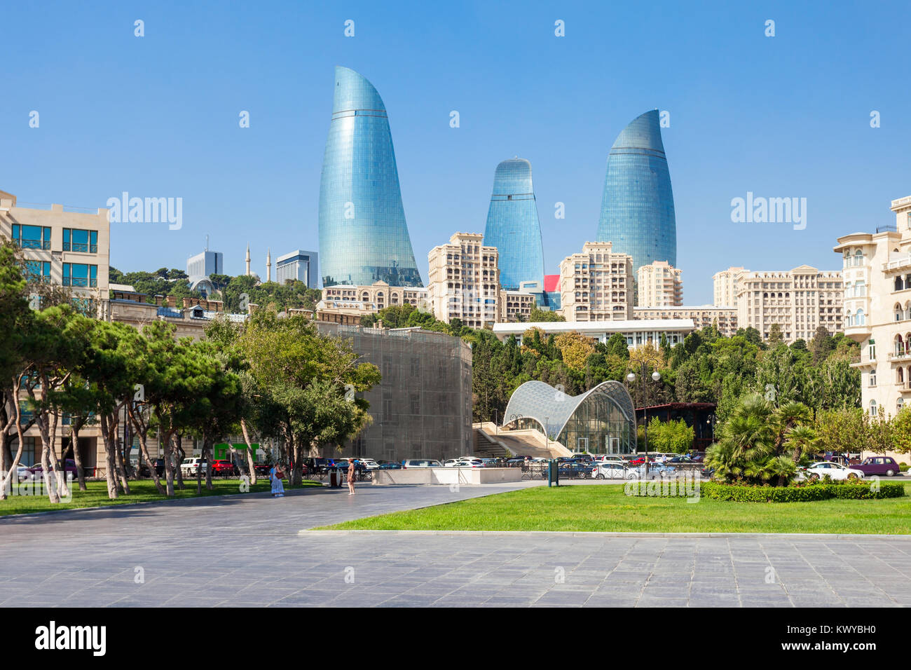 Baku Flame Towers is the tallest skyscraper in Baku, Azerbaijan with a ...