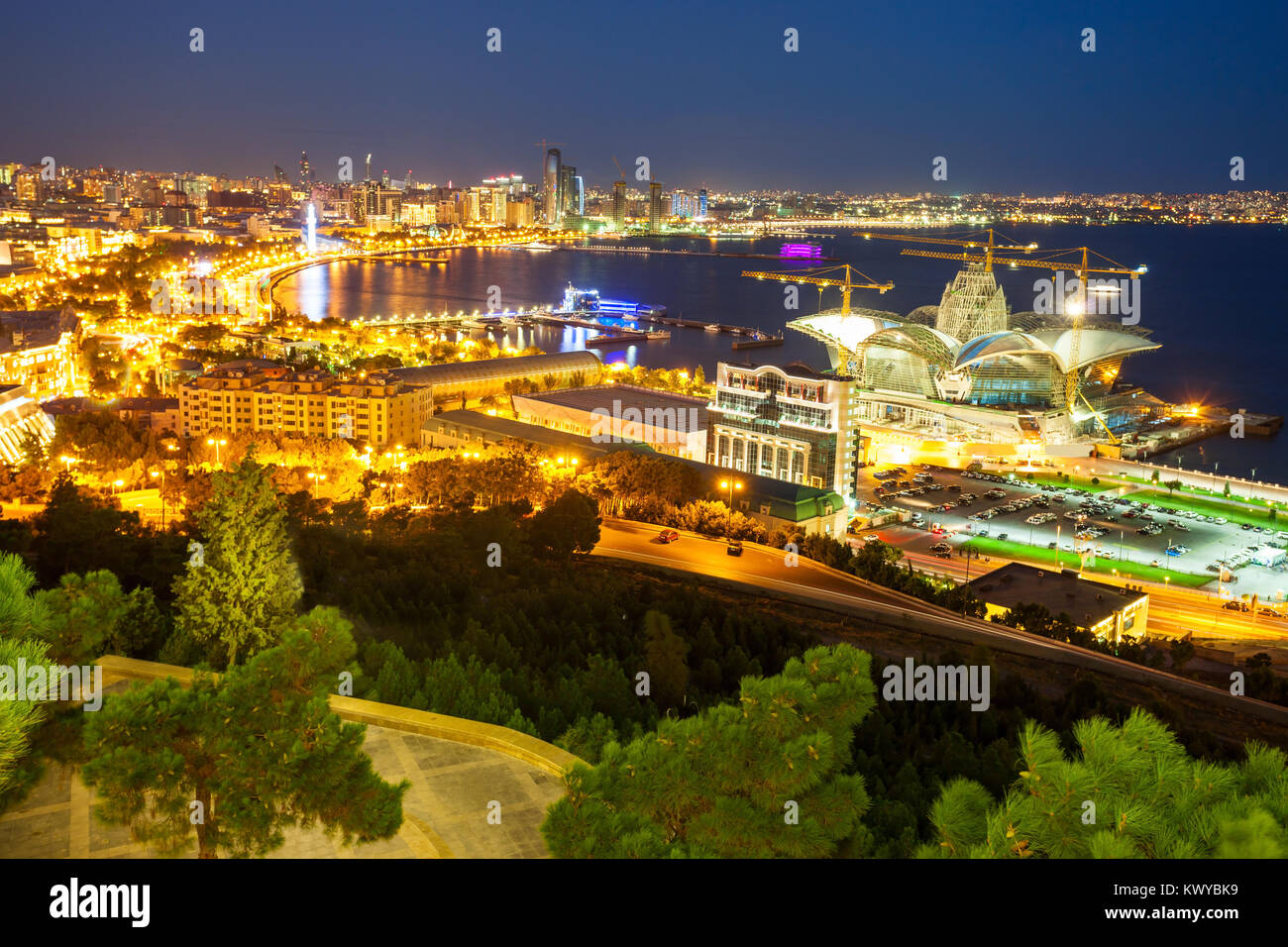 Baku aerial panoramic view from the Martyrs Lane viewpoint, which ...