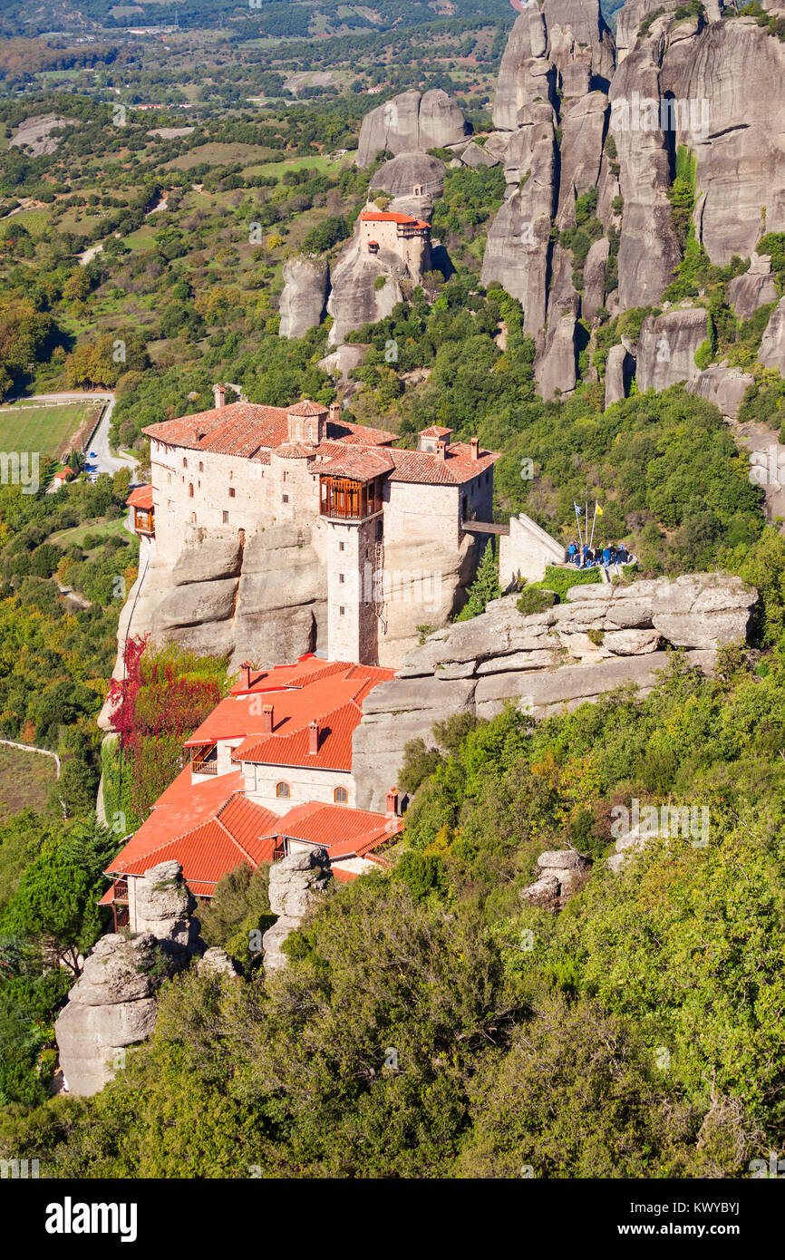 The Monastery of Rousanou or St. Barbara Monastery at Meteora. Meteora ...