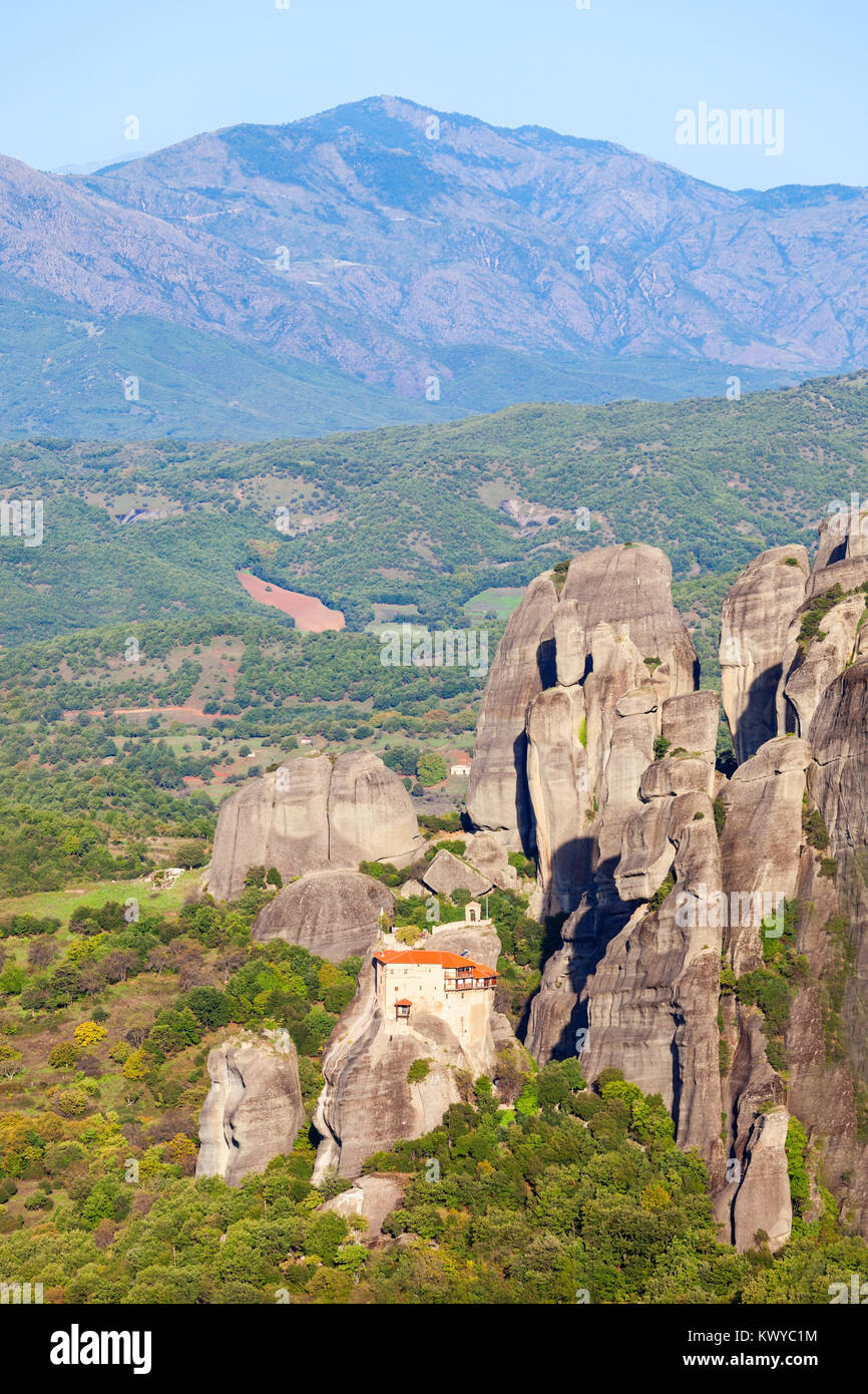 The Monastery of St. Nicholas Anapausas at Meteora. Meteora is one of ...