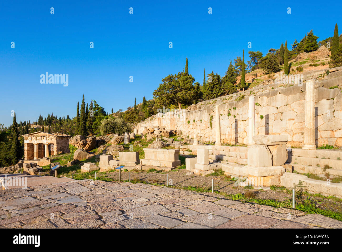 The Treasury of Athens or Athenian Treasure in Delphi. Delphi is ...