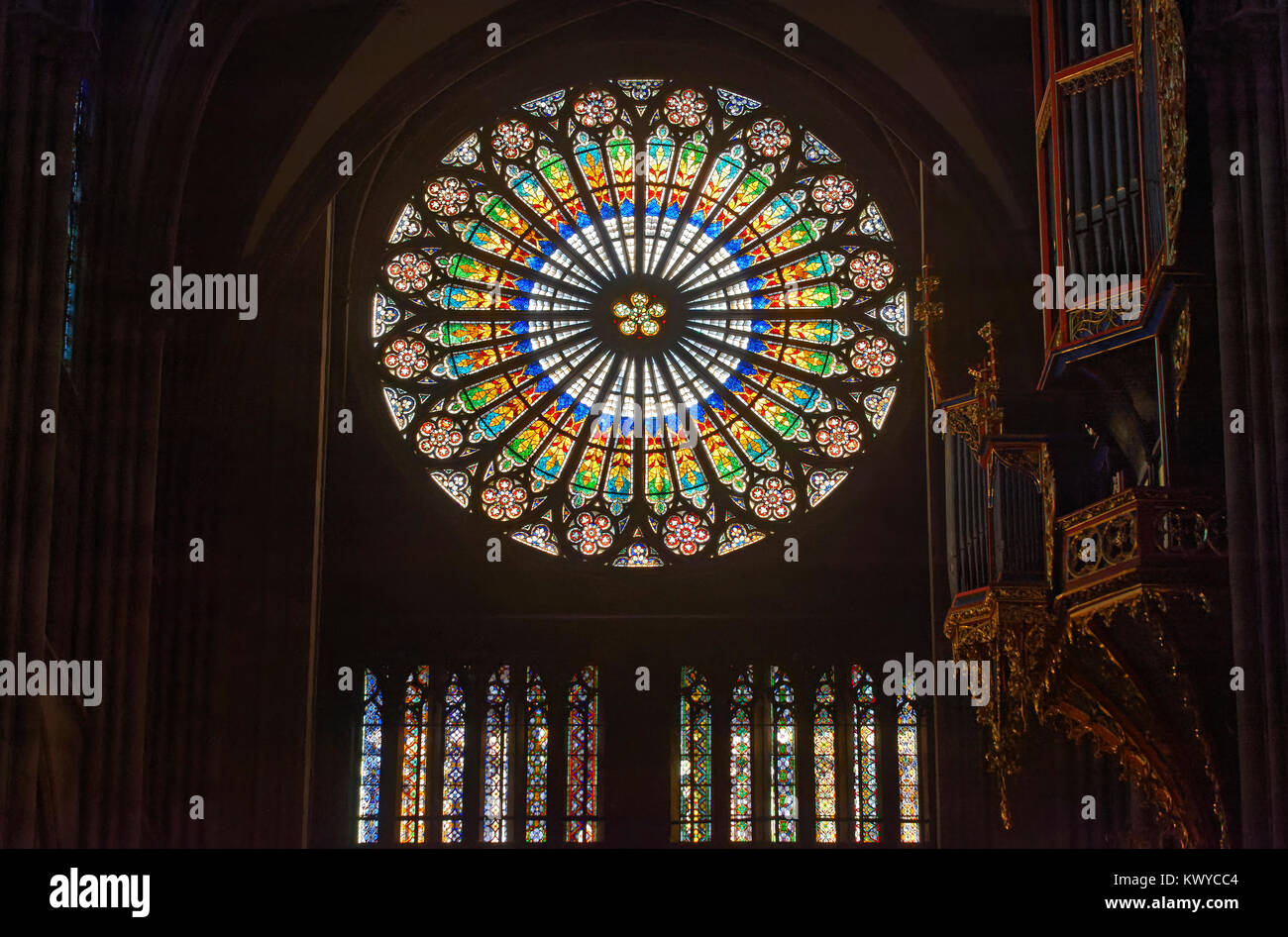 Rose window famous stained glass hi-res stock photography and images ...