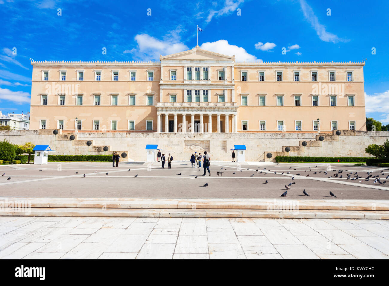 The Hellenic Parliament building on Syntagma Square in Athens, Greece ...