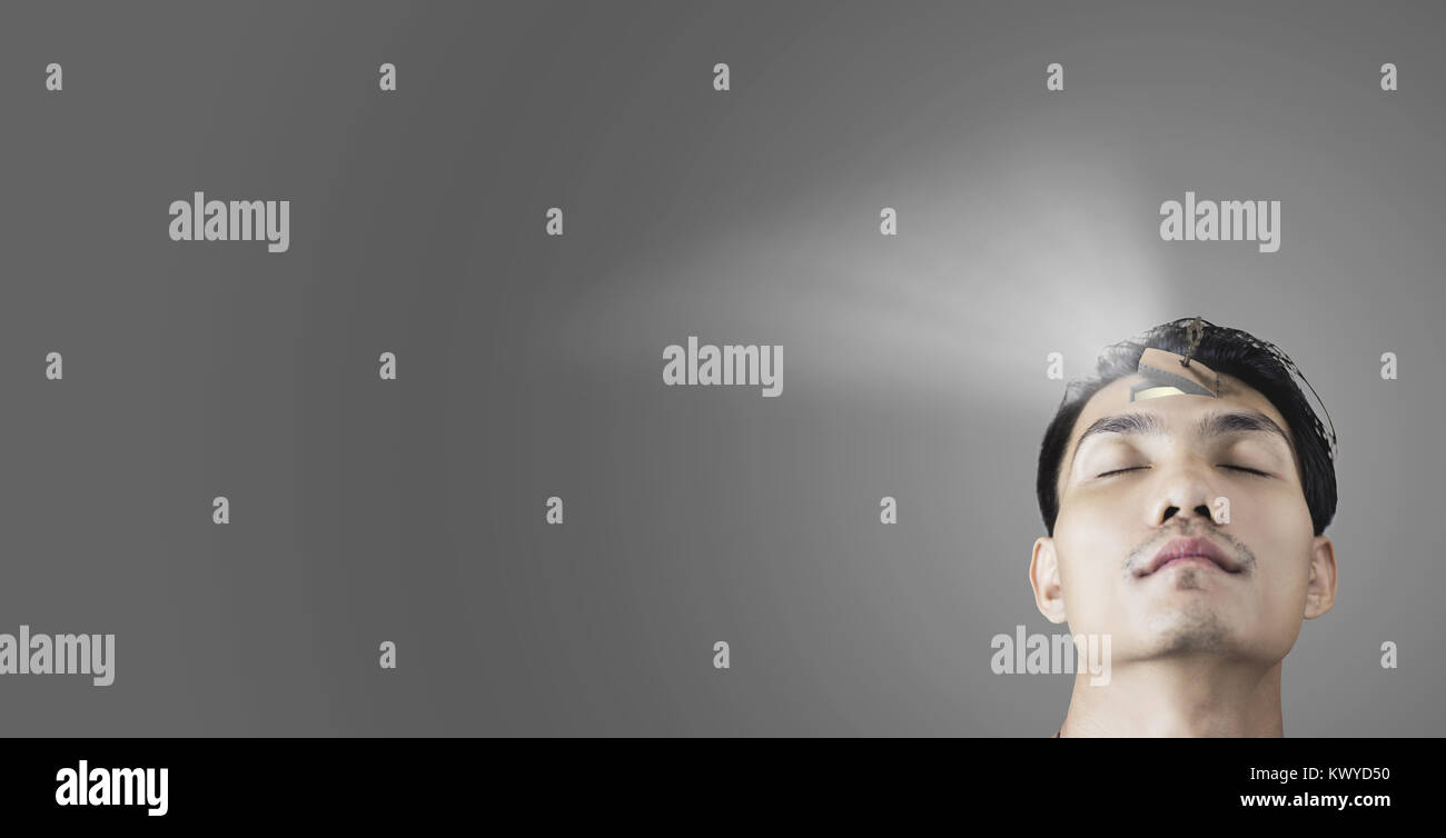 Unlock your creativity brain concept surreal manipulation picture man ...