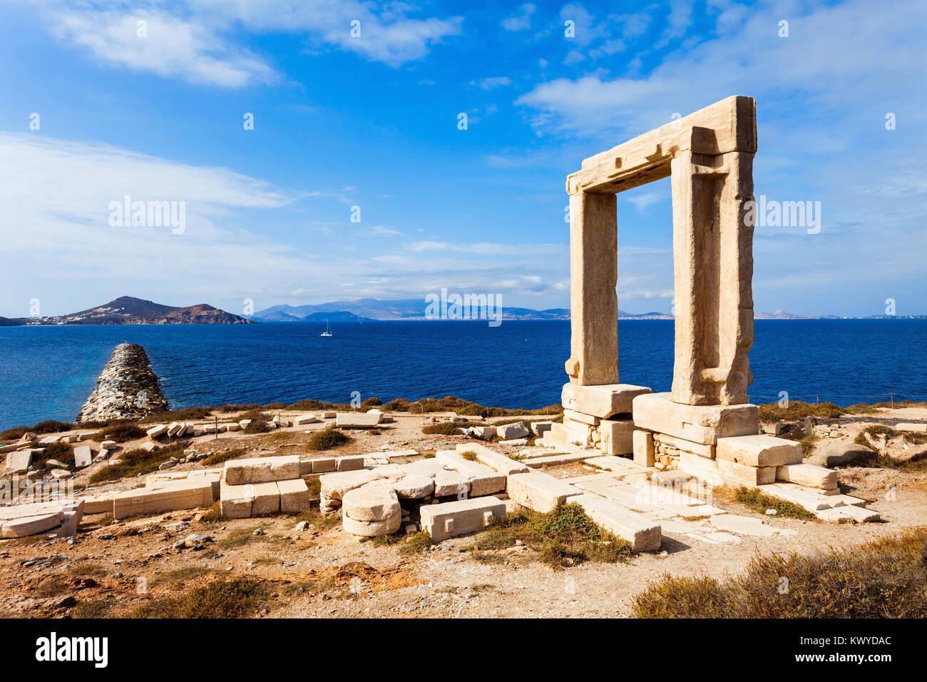 Naxos Portara or Apollo Temple entrance gate on Palatia island near ...