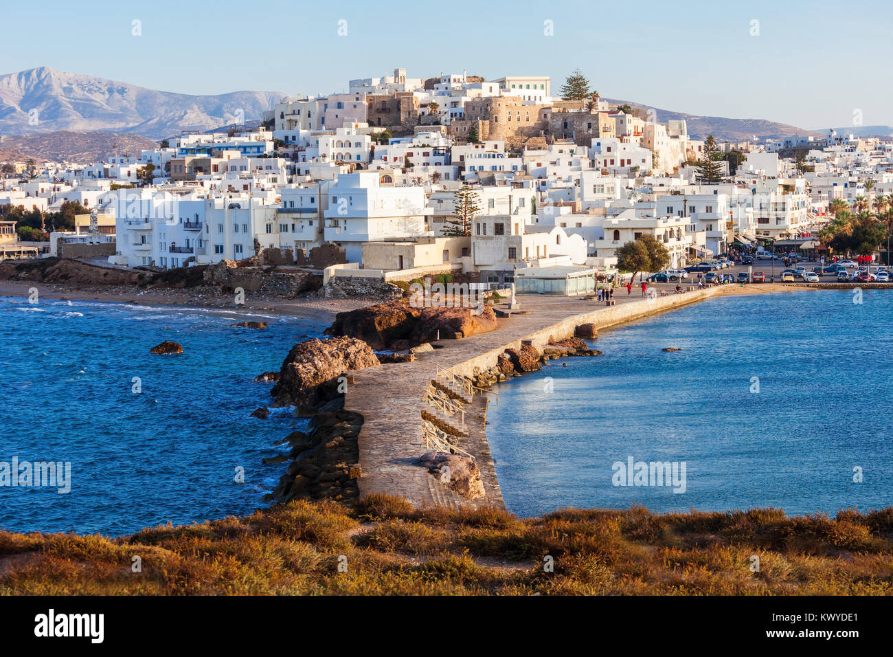 Naxos island aerial panoramic view. Naxos is the largest of the ...