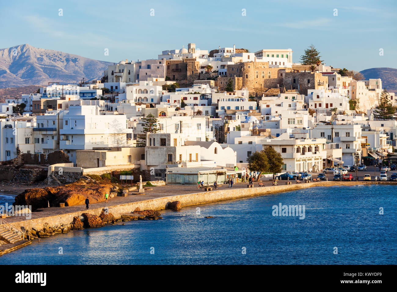 Naxos island aerial panoramic view. Naxos is the largest of the ...