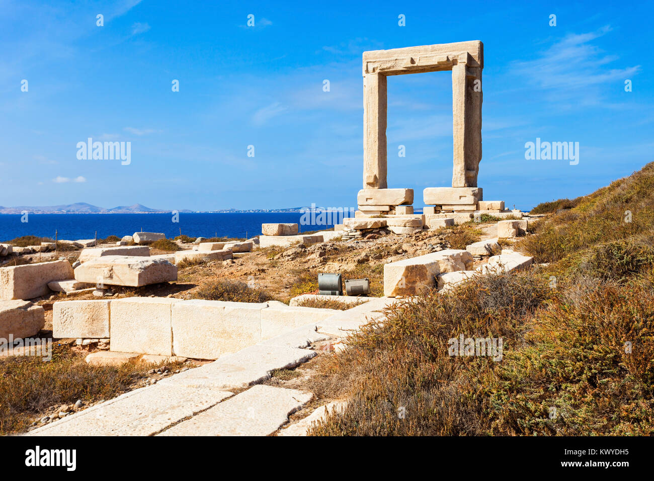 Naxos Portara or Apollo Temple entrance gate on Palatia island near ...
