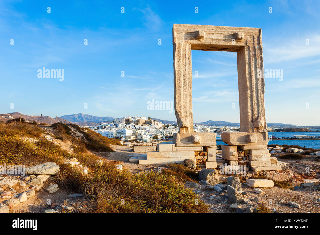 Naxos Portara or Apollo Temple entrance gate on Palatia island near ...