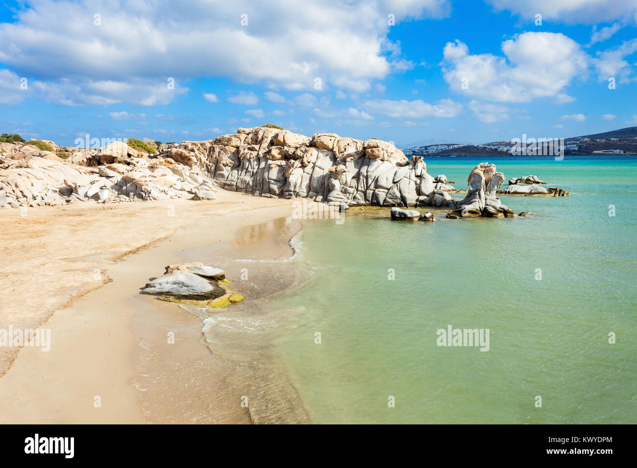 Kolimbithres beach with beauty stone rocks on the Paros island in ...