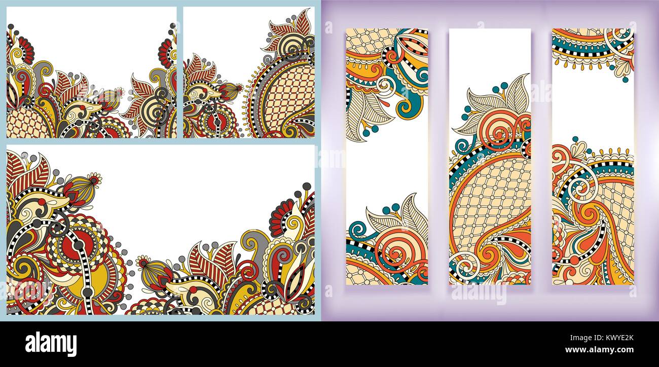ethnic floral paisley design to banner, greeting card Stock Vector ...