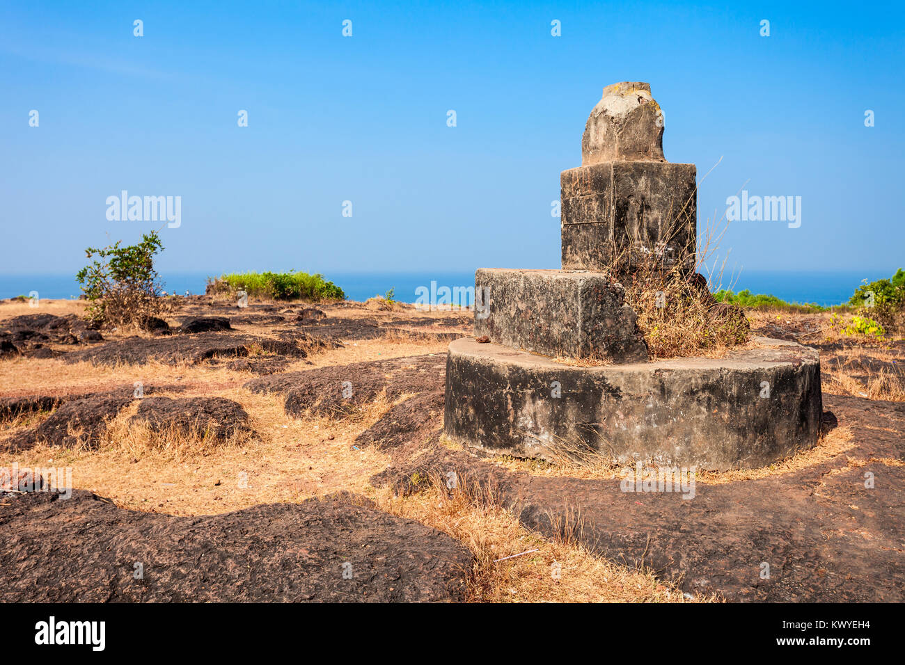 Monument inside the Chapora Fort. Fort is located in north Goa, rises ...