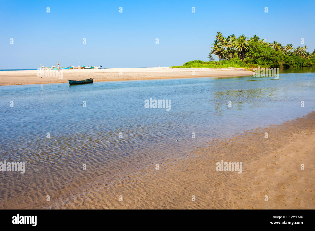 Beauty lagoon and beach in Goa, India Stock Photo - Alamy
