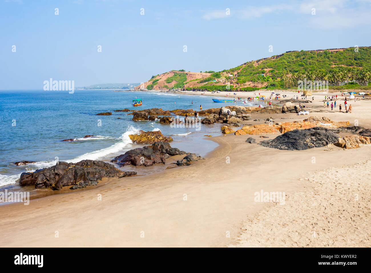 Vagator or Ozran beach in north Goa, India Stock Photo - Alamy