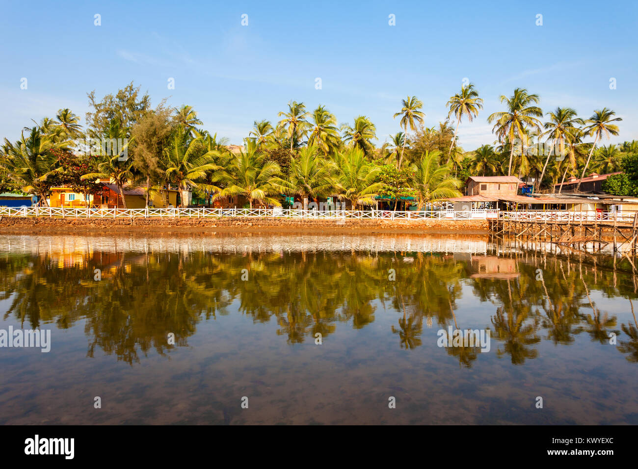 Resort huts on Mandrem beach in north Goa, India Stock Photo - Alamy