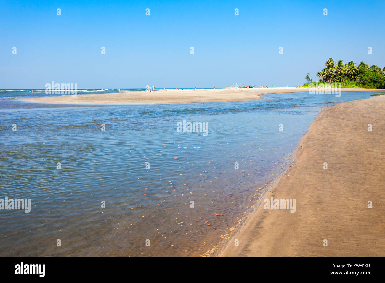 Beauty lagoon and beach in Goa, India Stock Photo - Alamy