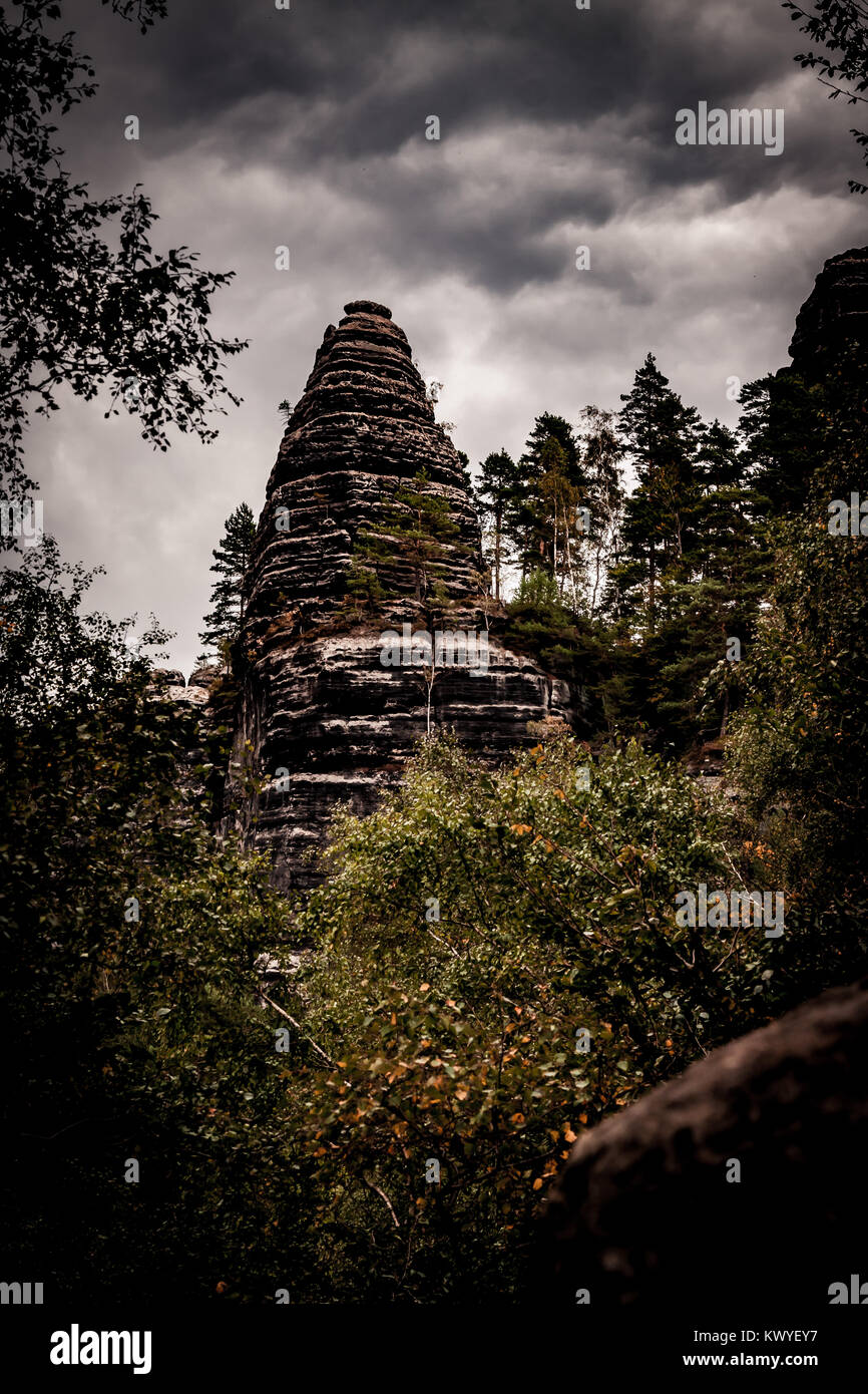 landscape of rocks in northern Bohemia Czech-Saxon Switzerland in ...