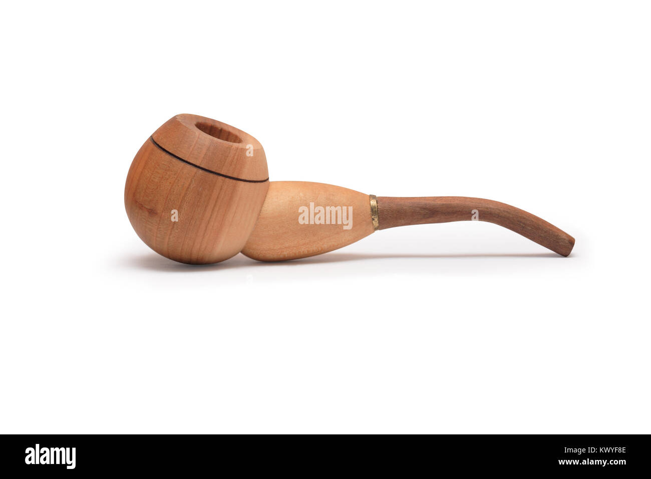 Wooden pipe isolated on white background with clipping path Stock Photo ...