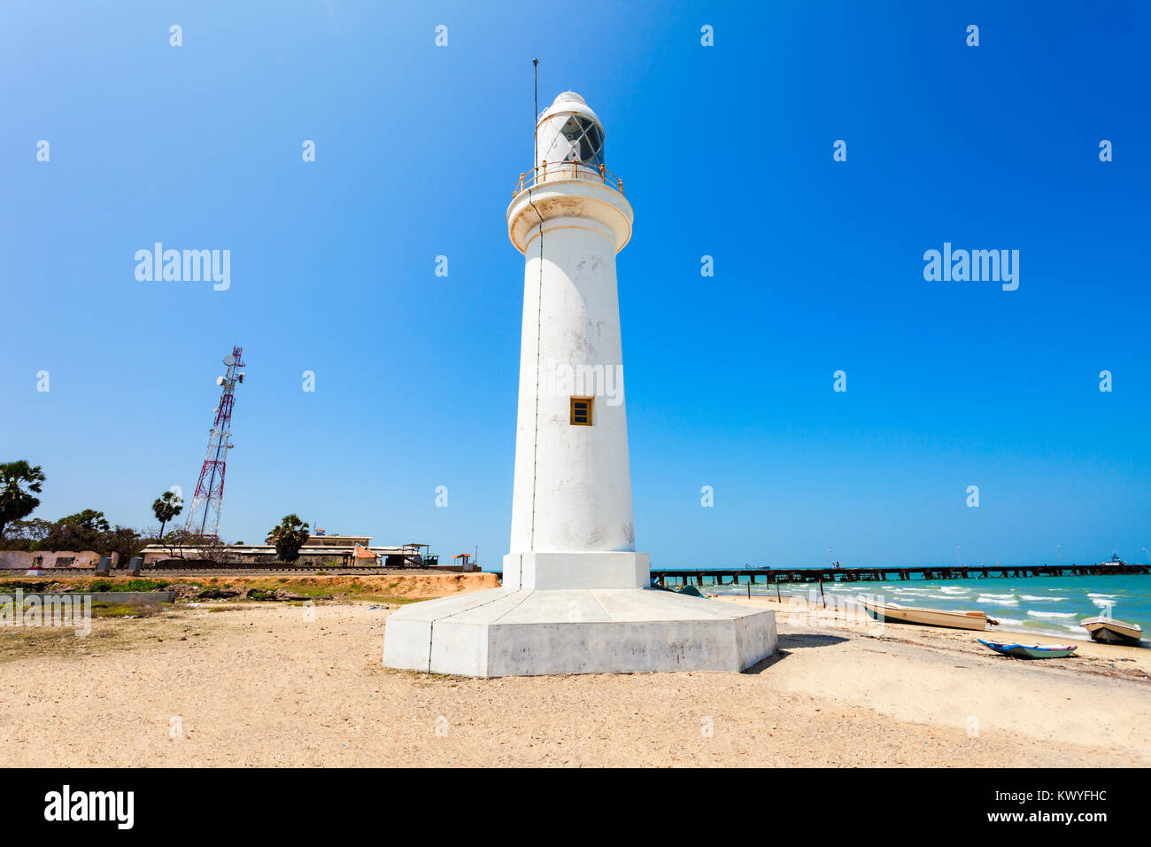 Talaimannar Lighthouse, Sri Lanka. Talaimannar is located on the ...