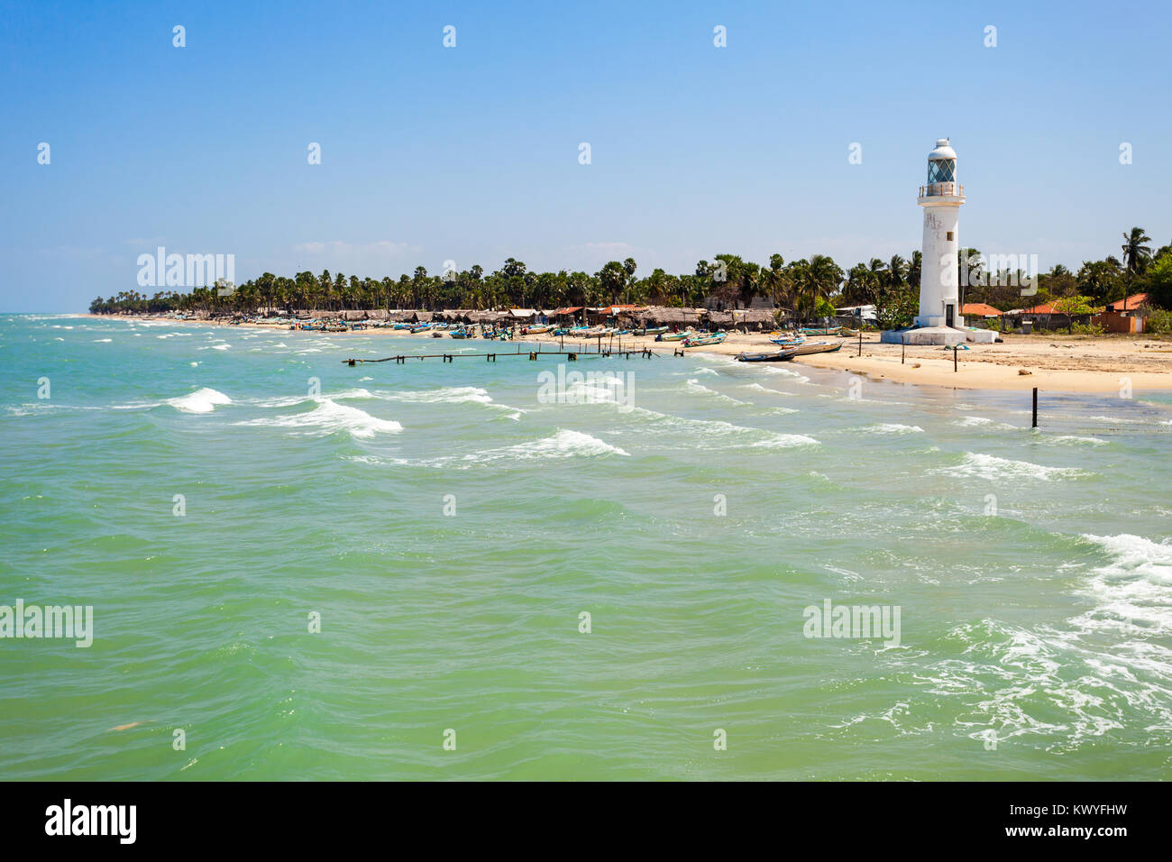 Talaimannar Lighthouse, Sri Lanka. Talaimannar is located on the ...