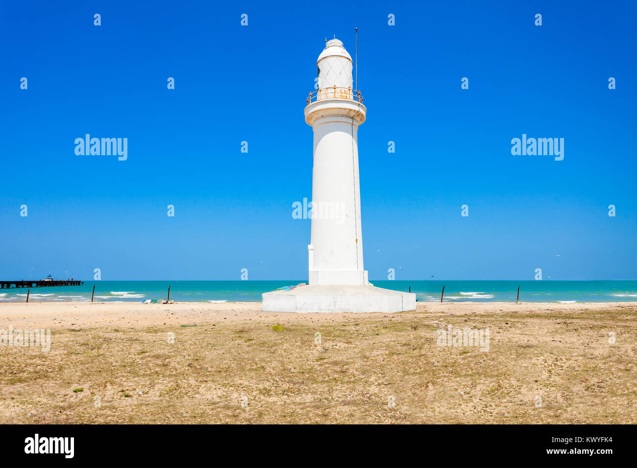Talaimannar Lighthouse, Sri Lanka. Talaimannar is located on the ...