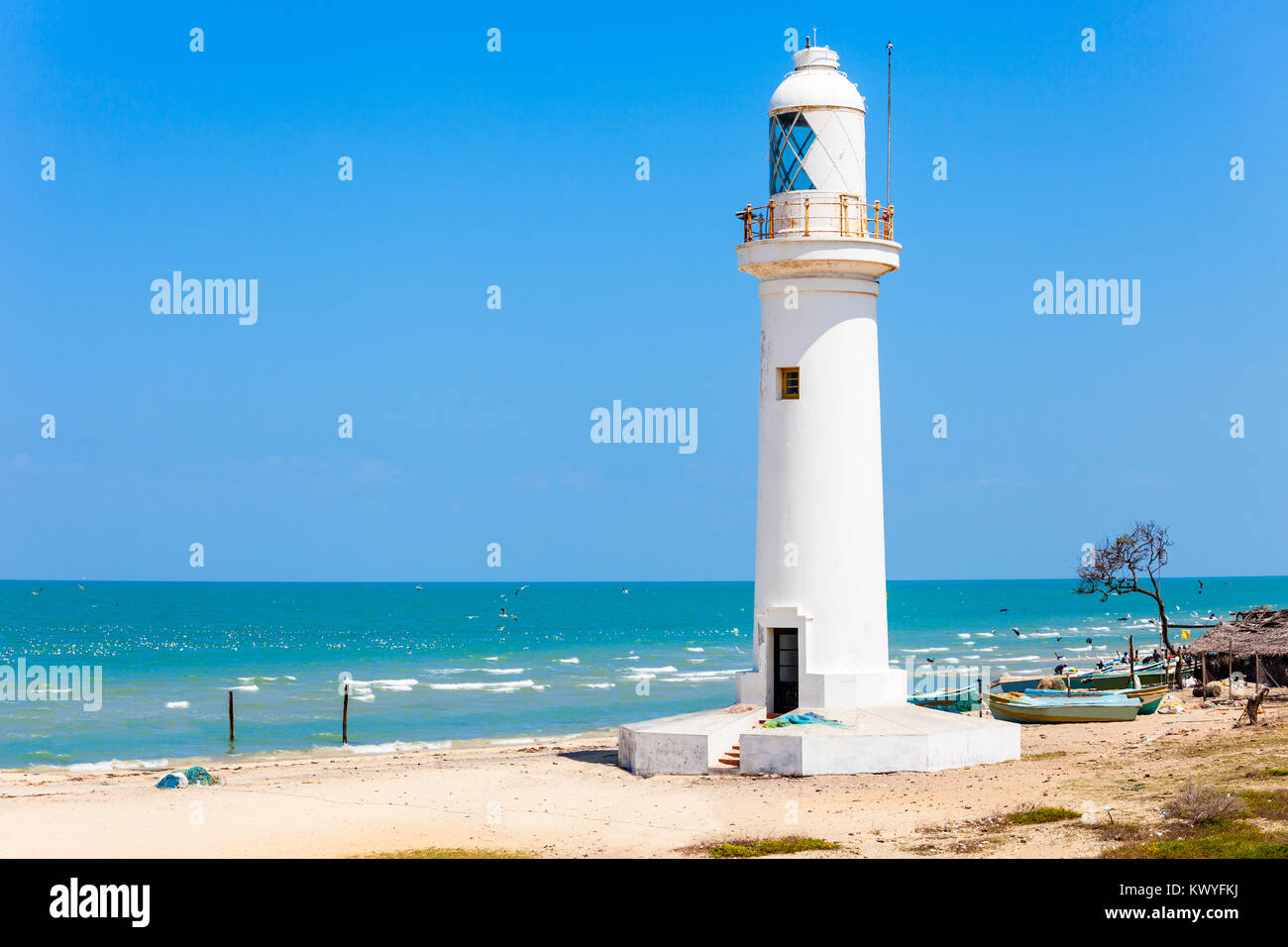 Talaimannar Lighthouse, Sri Lanka. Talaimannar is located on the ...