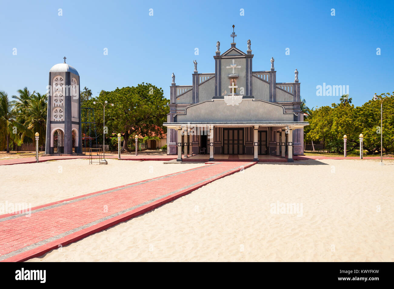 St. Lawrence Church in Talaimannar town. Talaimannar is located on the ...