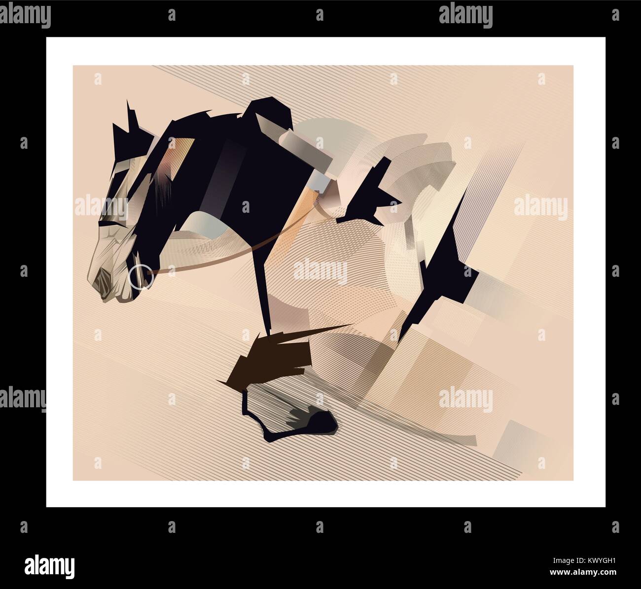 Horse jumping - vector illustration Stock Vector Image & Art - Alamy