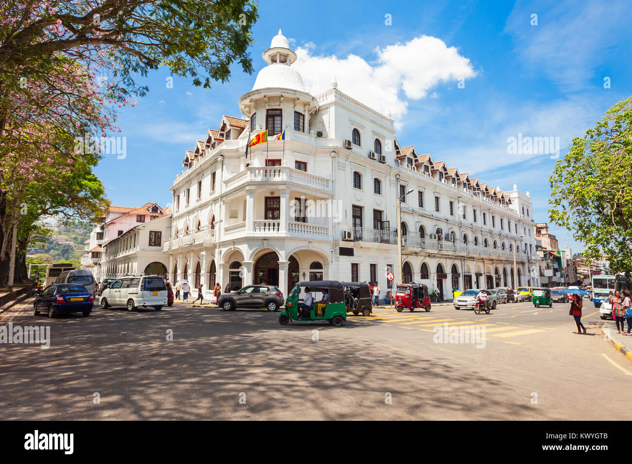 British Colonial style building in the center of Kandy city, Sri Lanka ...