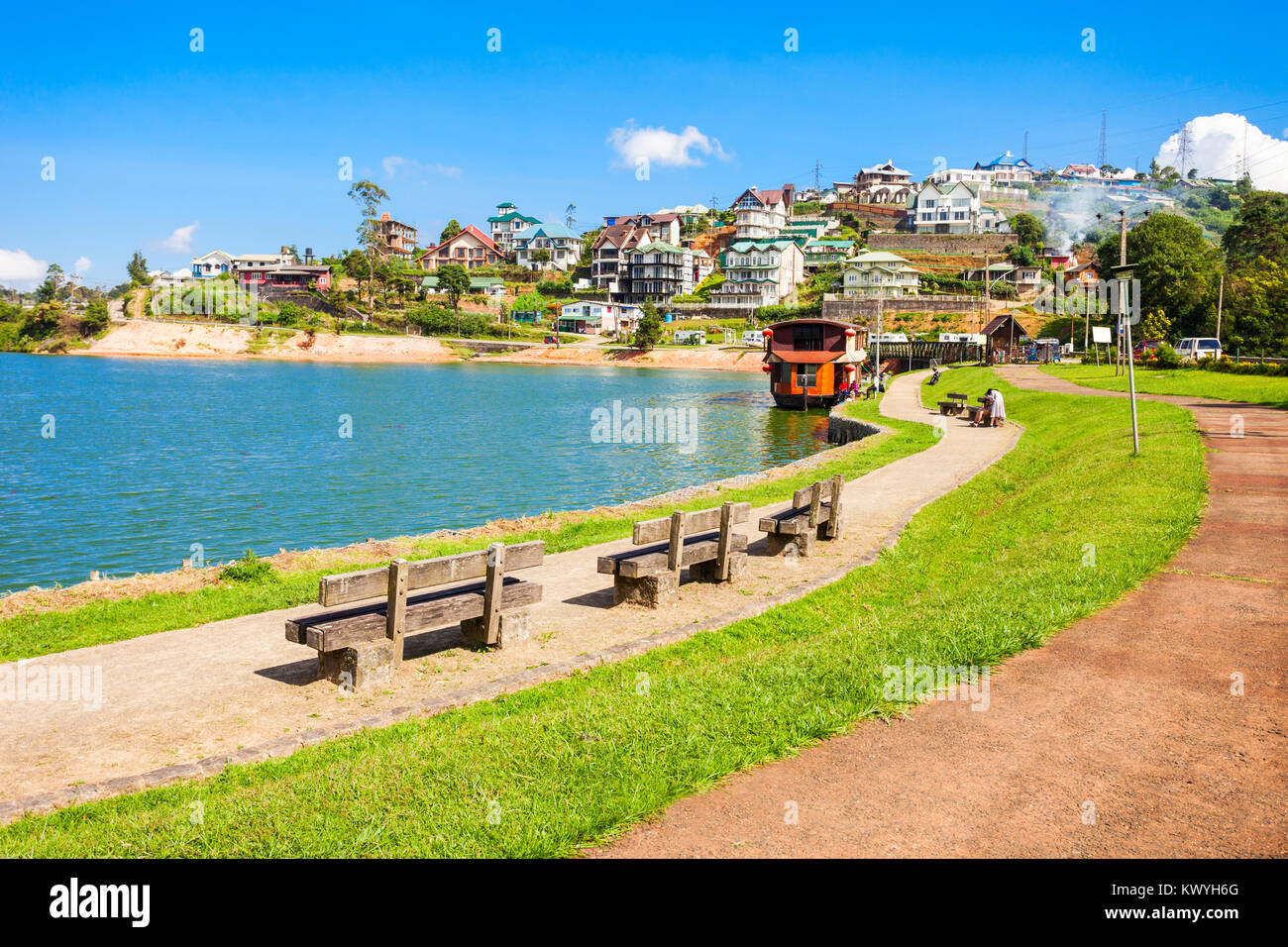 Lake Gregory and Gregory Park in Nuwara Eliya. Lake Gregory is a ...