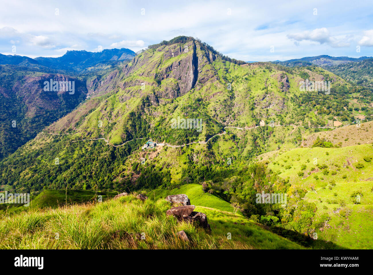 Aerial panoramic view of Ella Rock from Little Adams Peak. Little Adams ...