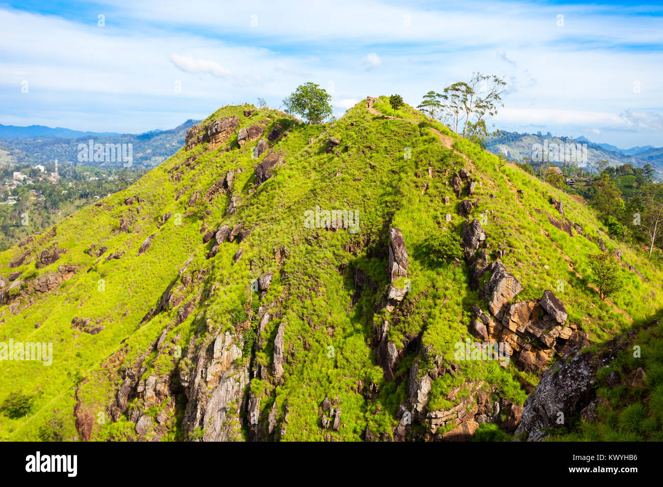 Aerial panoramic view to Little Adams Peak. Little Adams Peak is ...