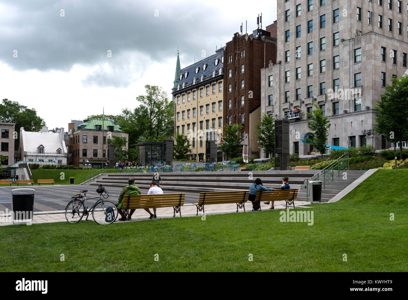 City Hall, Quebec City, Quebec, Canada and surrounding buildings Stock ...