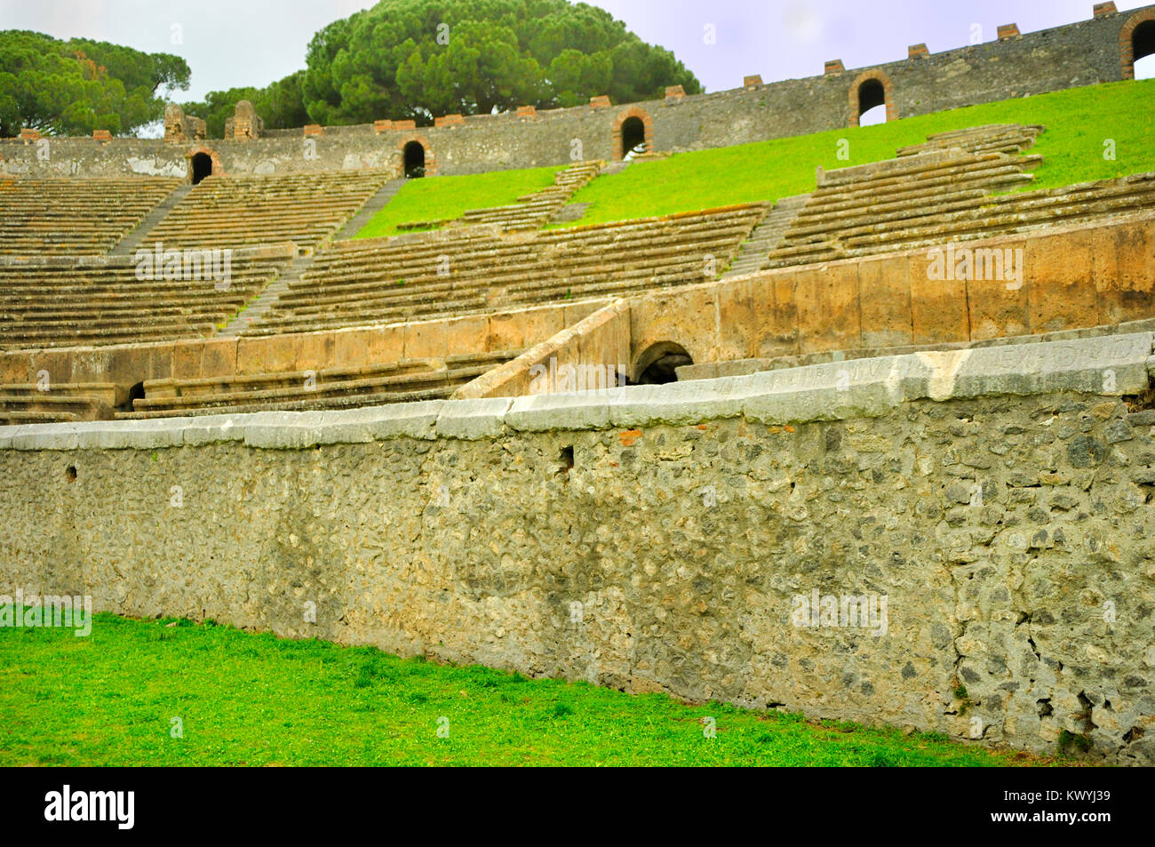 Section of the amphitheatre, Pompeii Stock Photo - Alamy