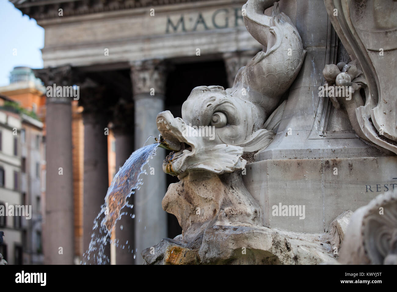 Fountain of the Pantheon (Fontana del Pantheon) at Piazza della Rotonda ...