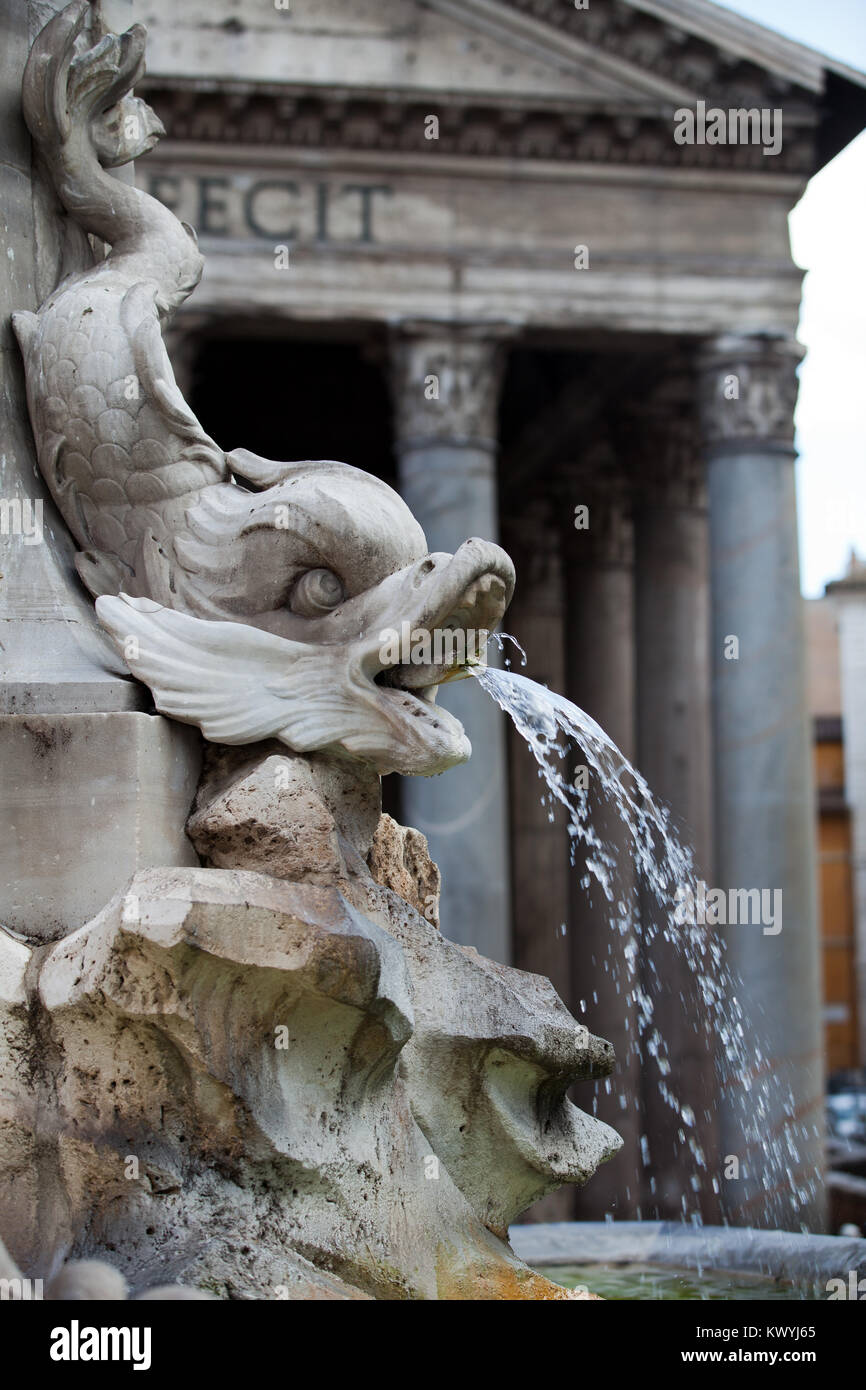 Fountain of the Pantheon (Fontana del Pantheon) at Piazza della Rotonda ...