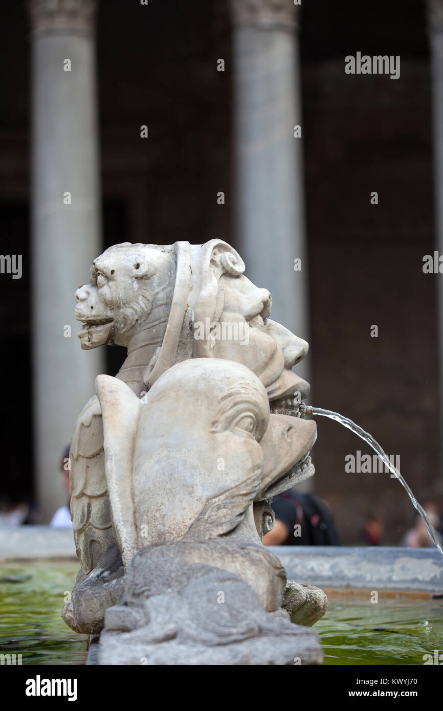 Fountain of the Pantheon (Fontana del Pantheon) at Piazza della Rotonda ...