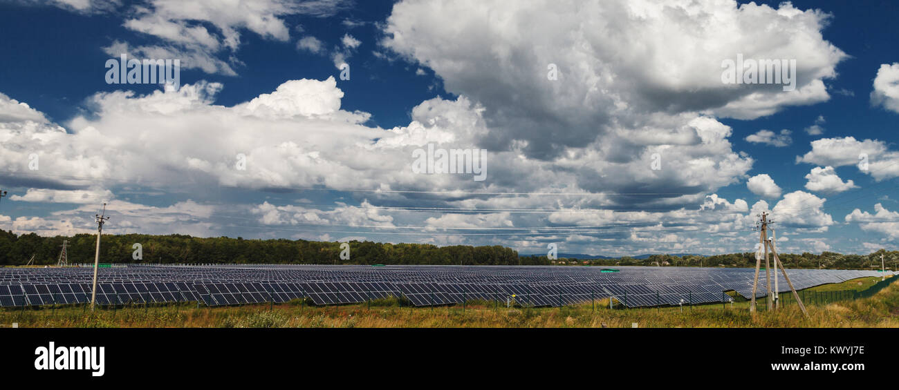 Alternative energy sources. Solar power stations. Outdoors Stock Photo ...