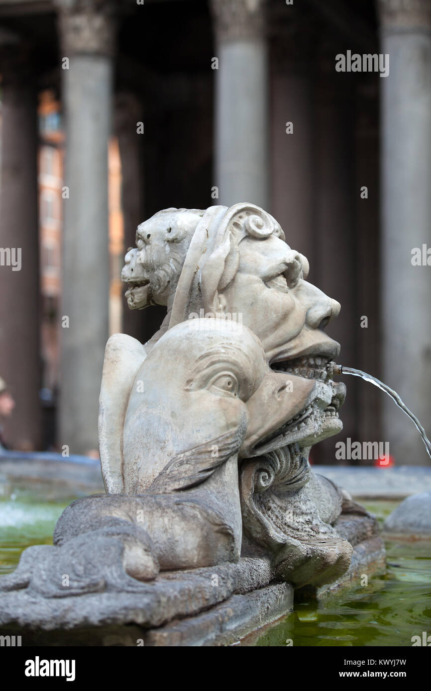 Fountain of the Pantheon (Fontana del Pantheon) at Piazza della Rotonda ...