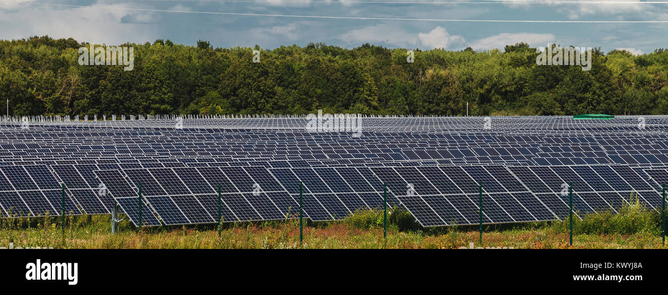 Alternative energy sources. Solar power stations. Outdoors Stock Photo ...