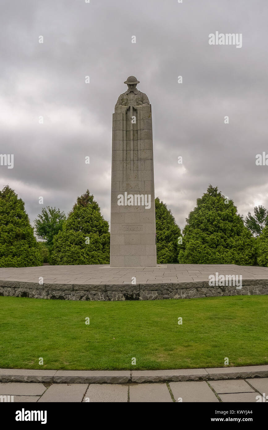 The WW1 Canadian Memorial near Ypres in Belgium Stock Photo - Alamy