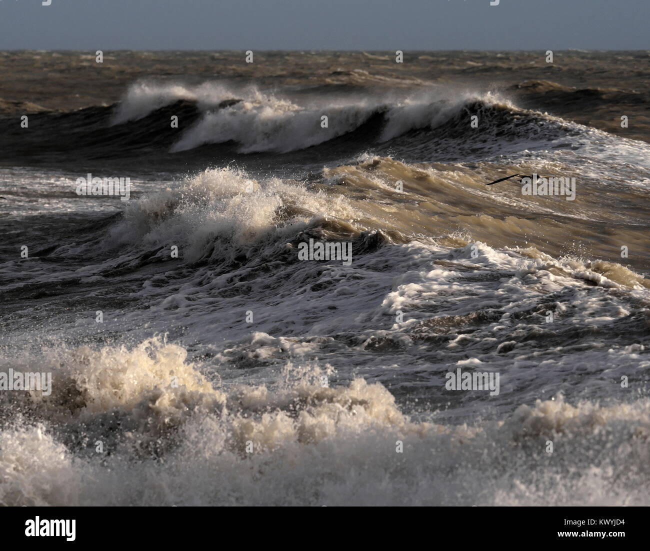 AJAXNETPHOTO. 2018. WORTHING, ENGLAND. - ROUGH SEA BATTERS COAST ...