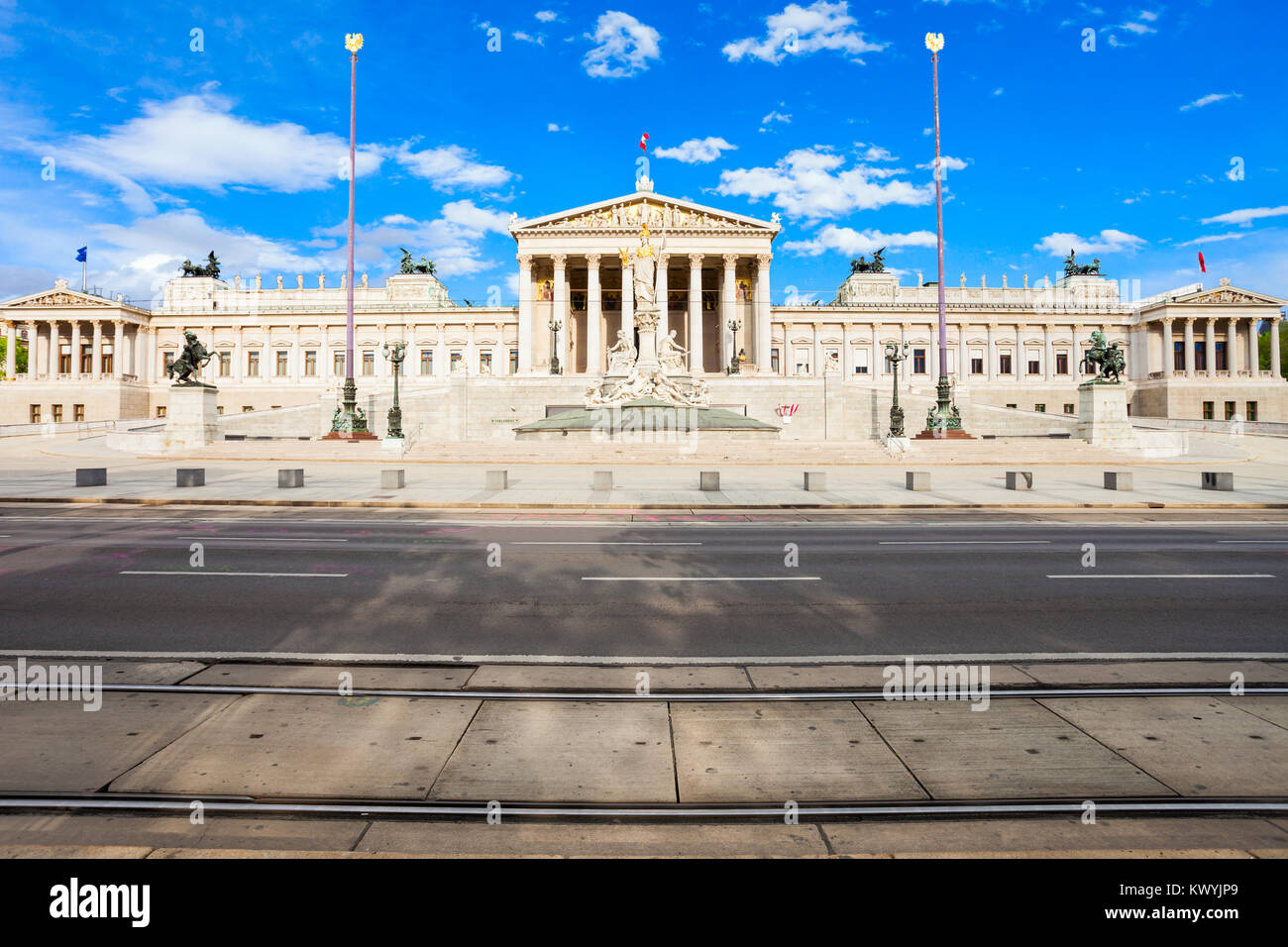 The Austrian Parliament Building in Vienna, Austria. Austrian ...
