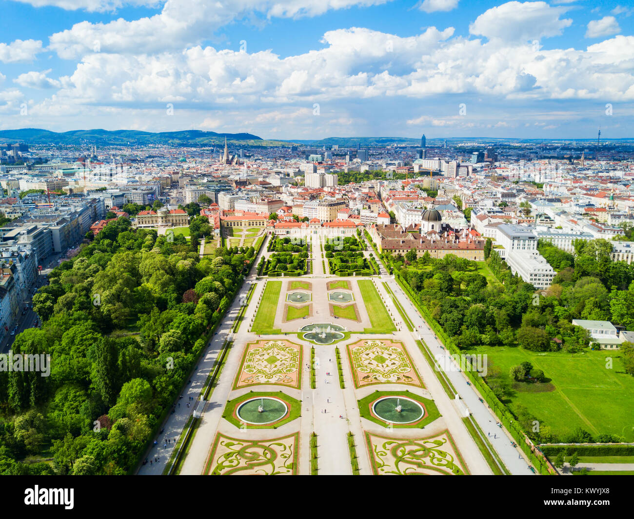 Austria vienna aerial view schonbrunn hi-res stock photography and ...