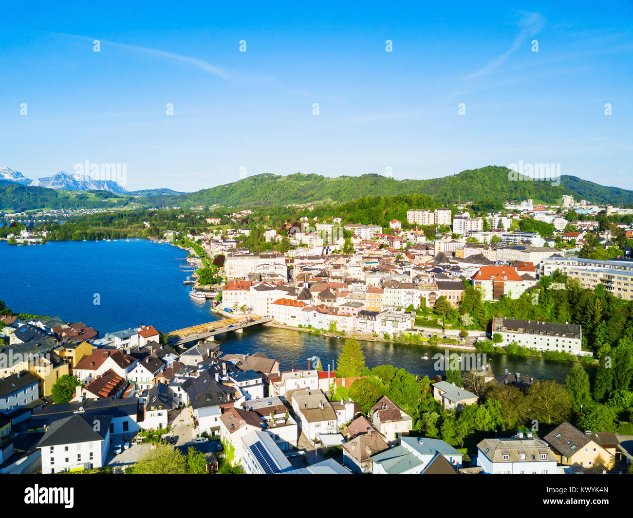 Traunsee summer lake panorama austria hi-res stock photography and ...