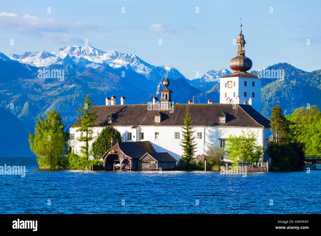 Gmunden Schloss Ort or Schloss Orth in the Traunsee lake in Gmunden ...