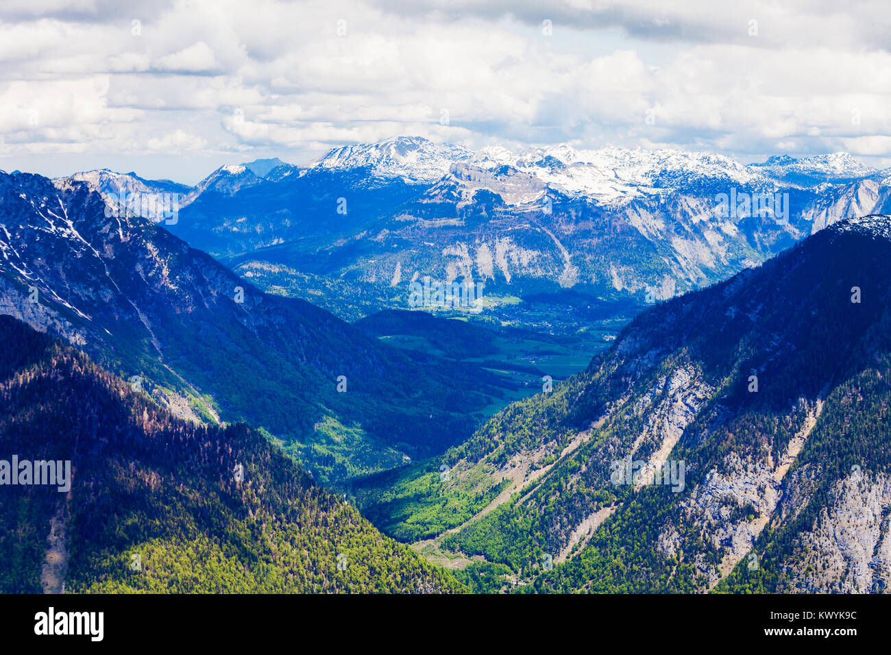 Dachstein austrian Alps mountains aerial panoramic view from Five ...
